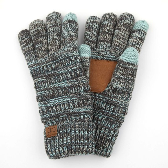 C.C | Accessories | Cc Womens Fleece Lined Knit Multi Color Gloves ...